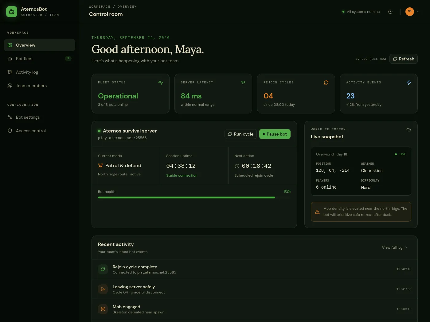AternosBot Automator