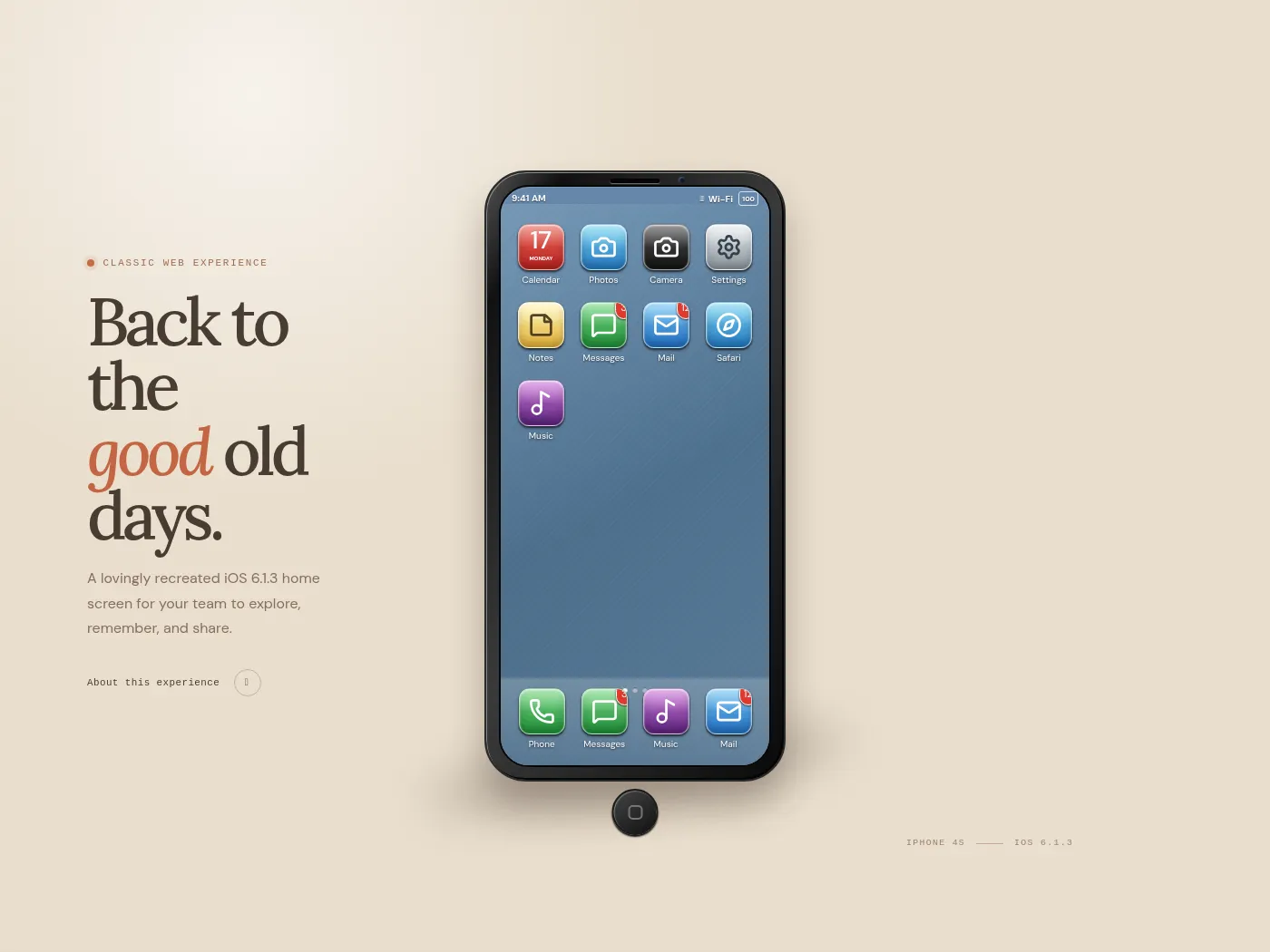 Classic iOS 6 Web Experience