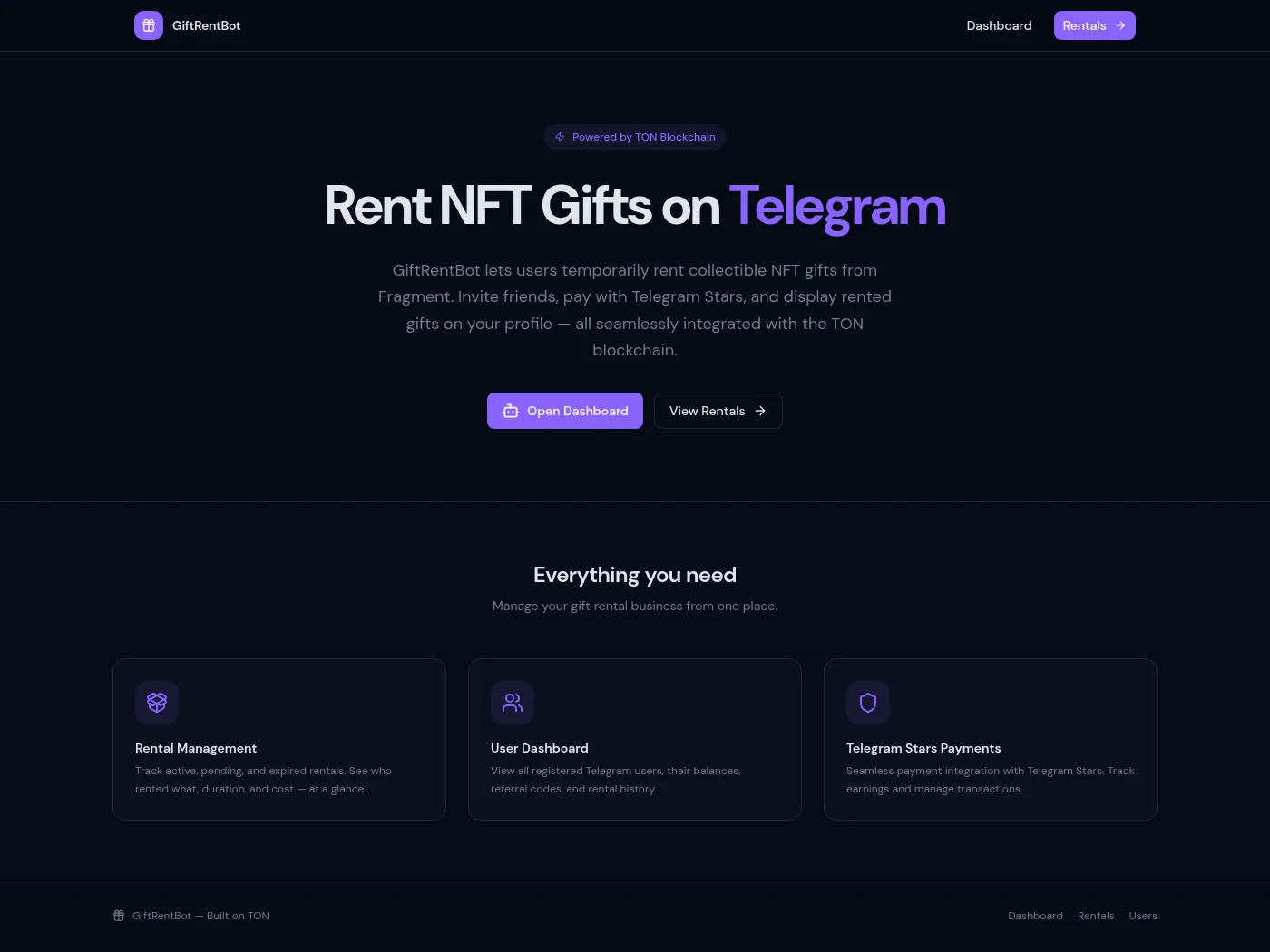 GiftRentBot Rentals