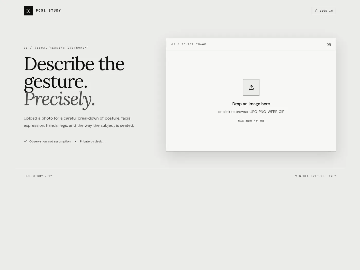 Pose Description Analyzer