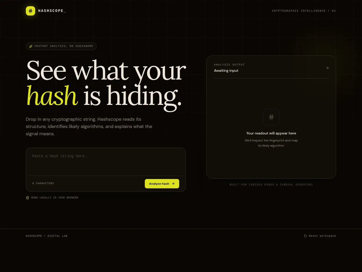 Hash Analyzer Website