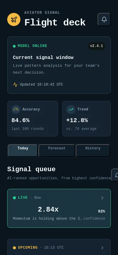 AviatorSignal AI Forecast