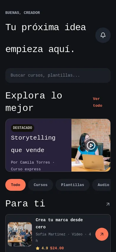 Venta de Contenido App