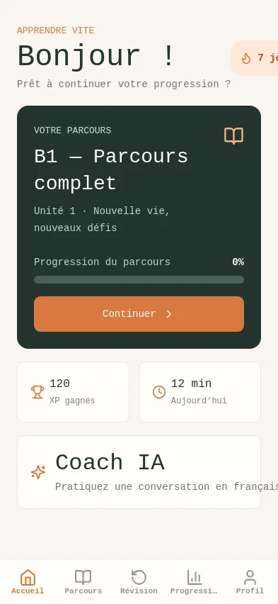 APPRENDRE VITE Mobile