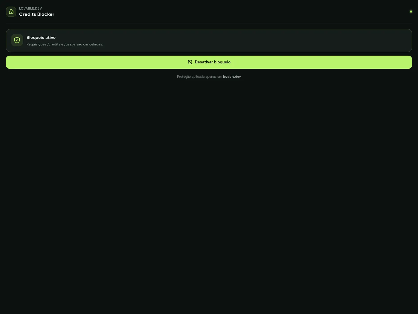 Lovable Credits Blocker