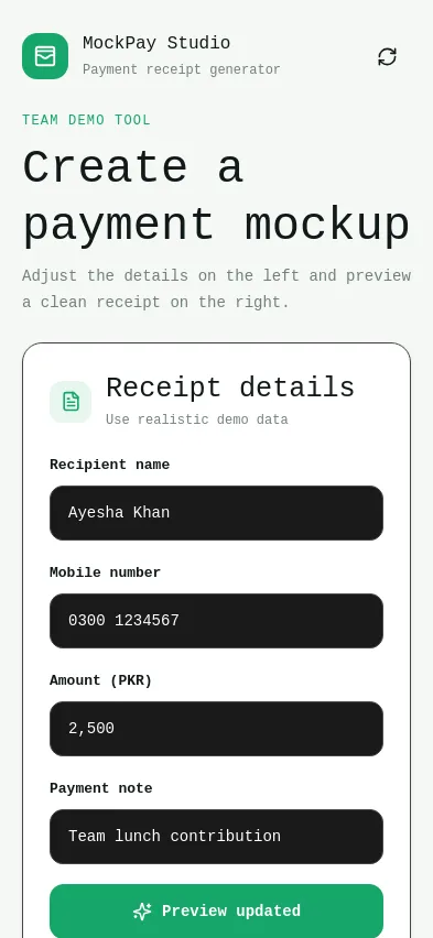 Easypaisa Screenshot Generator