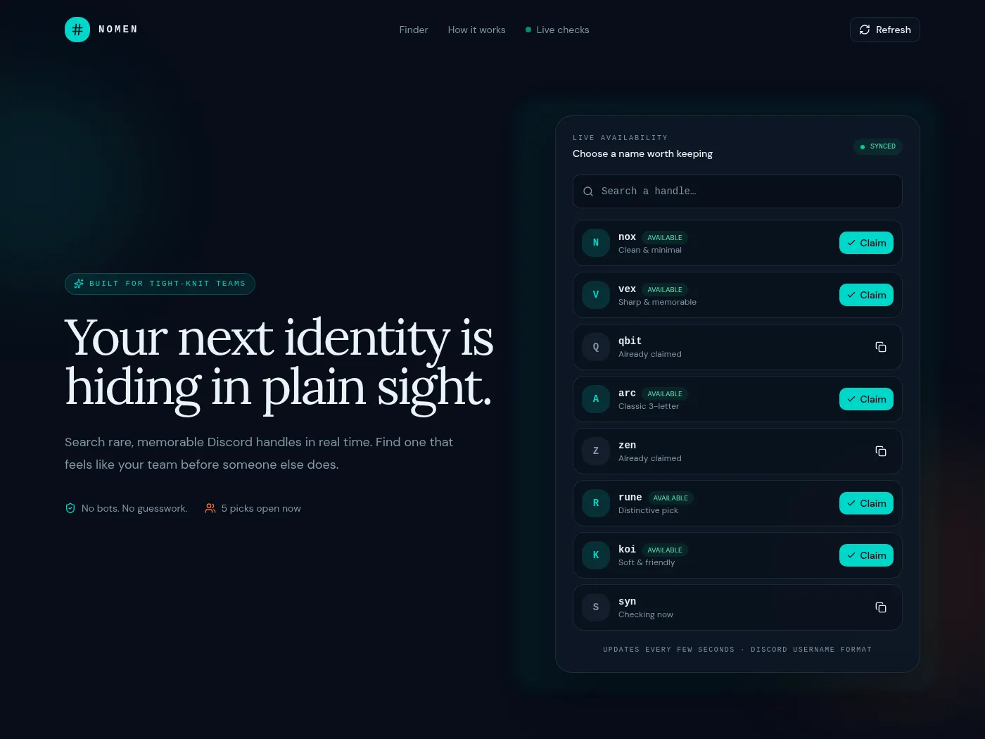 Discord Name Finder