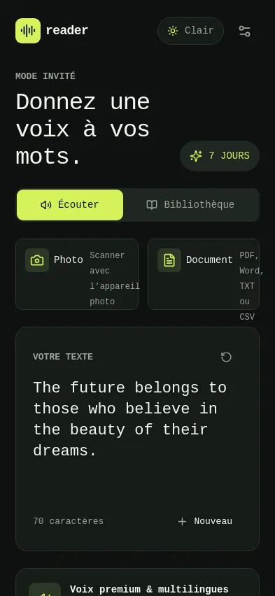 Speechify Nouveau