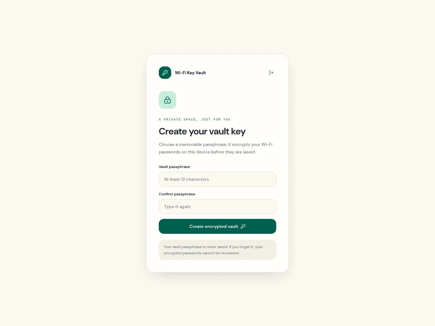 Wi-Fi Key Vault