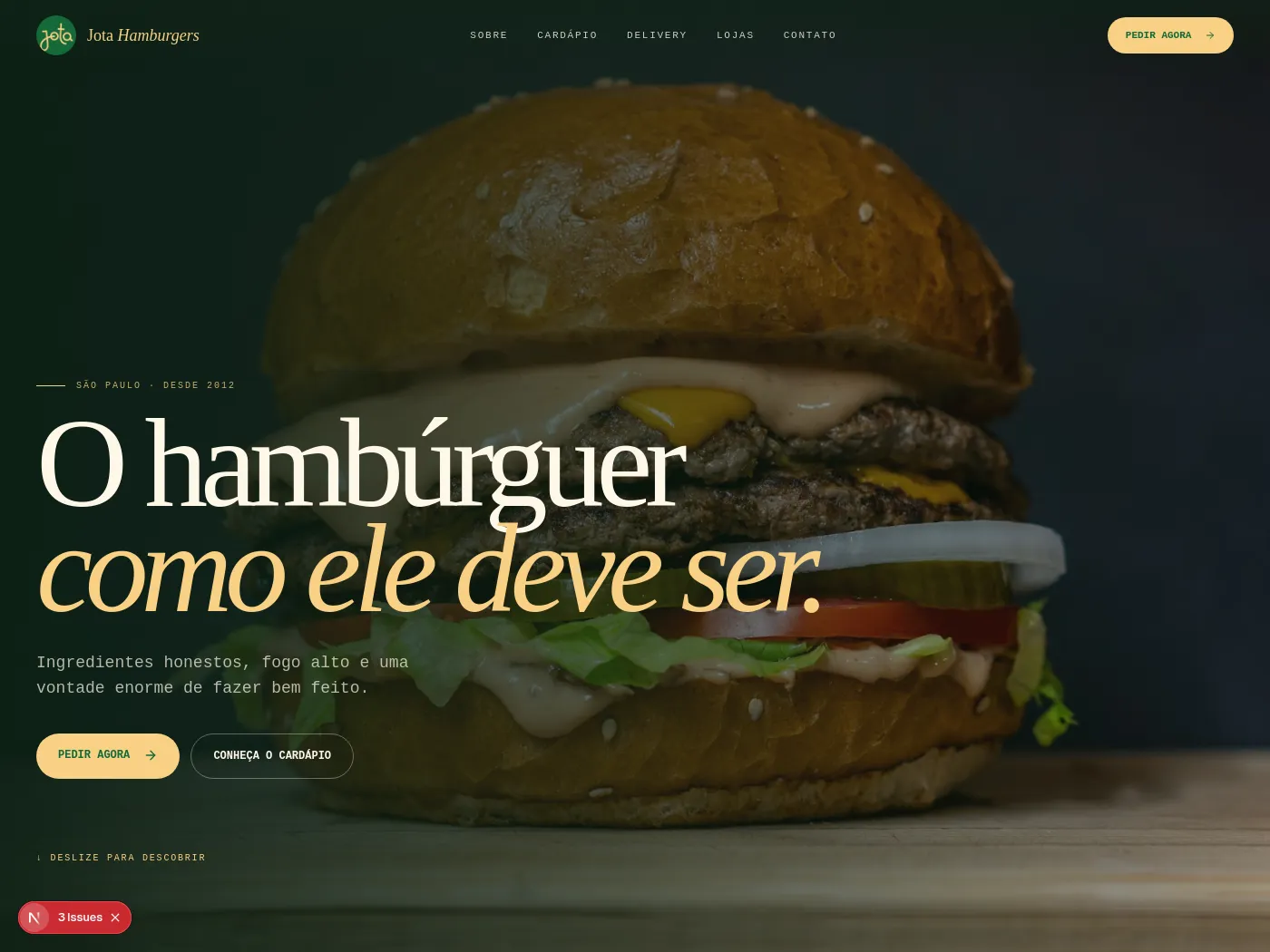 Jota Hambúrgueres  Site