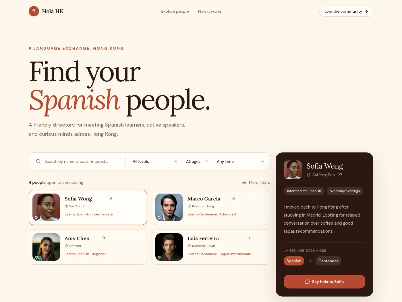 Hong Kong Spanish Finder