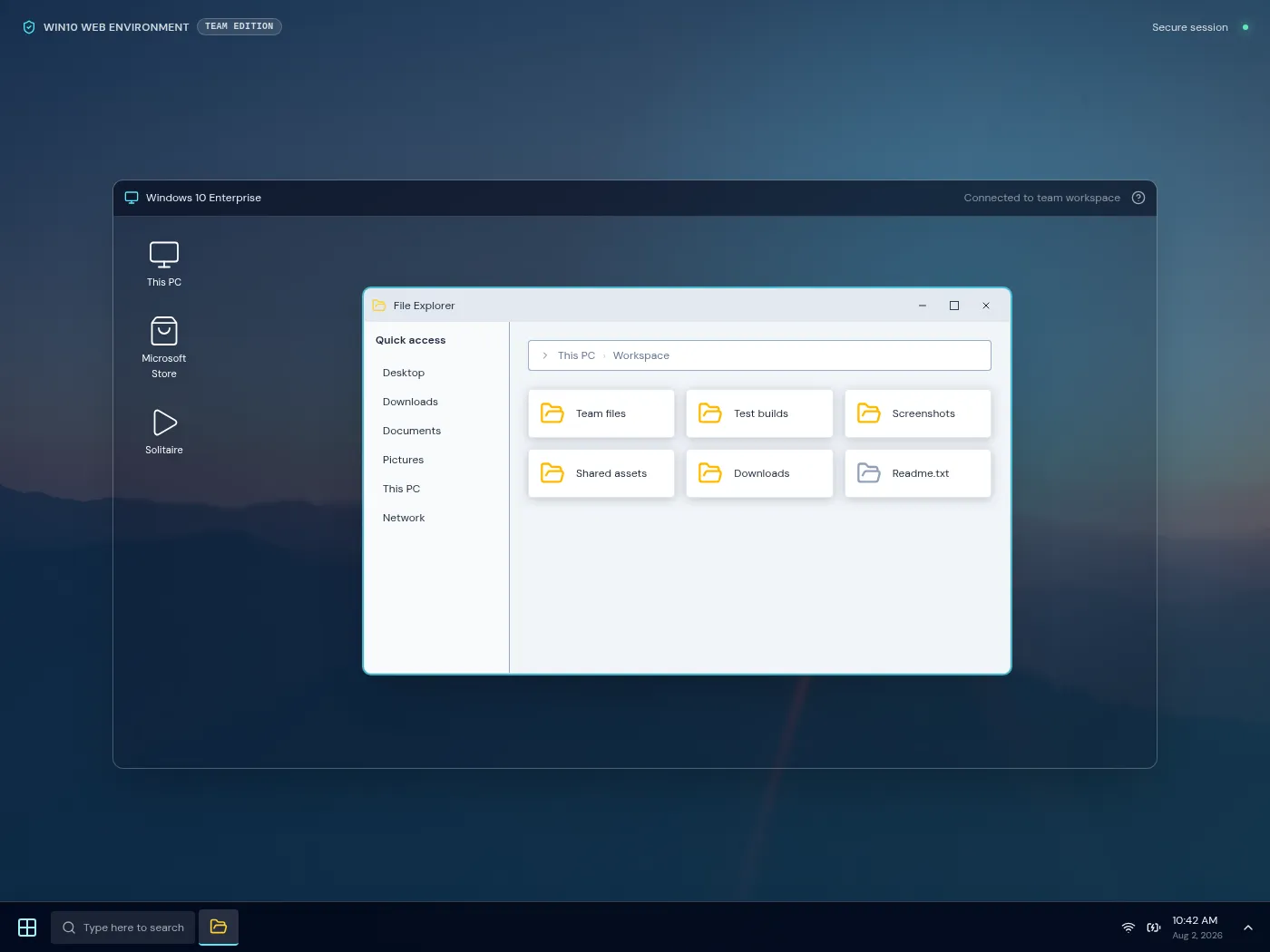 Browser Windows 10 Emulator