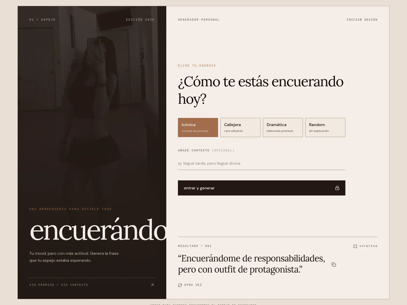 Encuerándome Generator