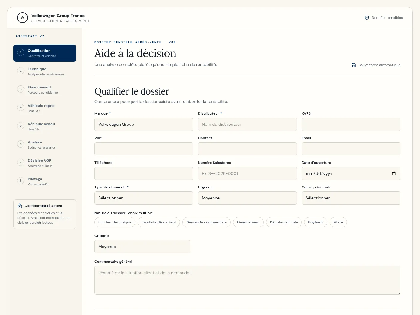 VW Support Request Form