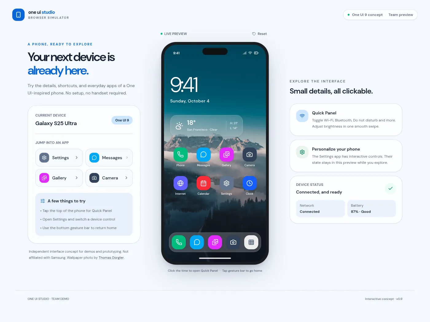 Samsung One UI Simulator