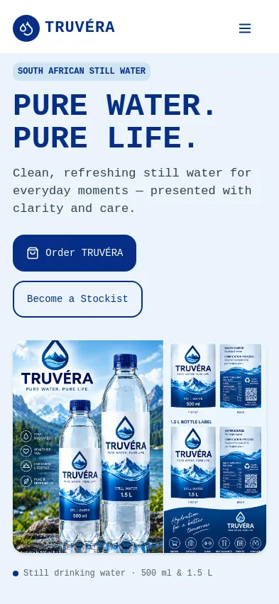 TRUVÉRA Water Brand Website