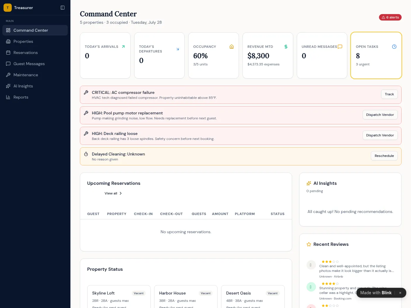 Treasurer Hospitality Portal
