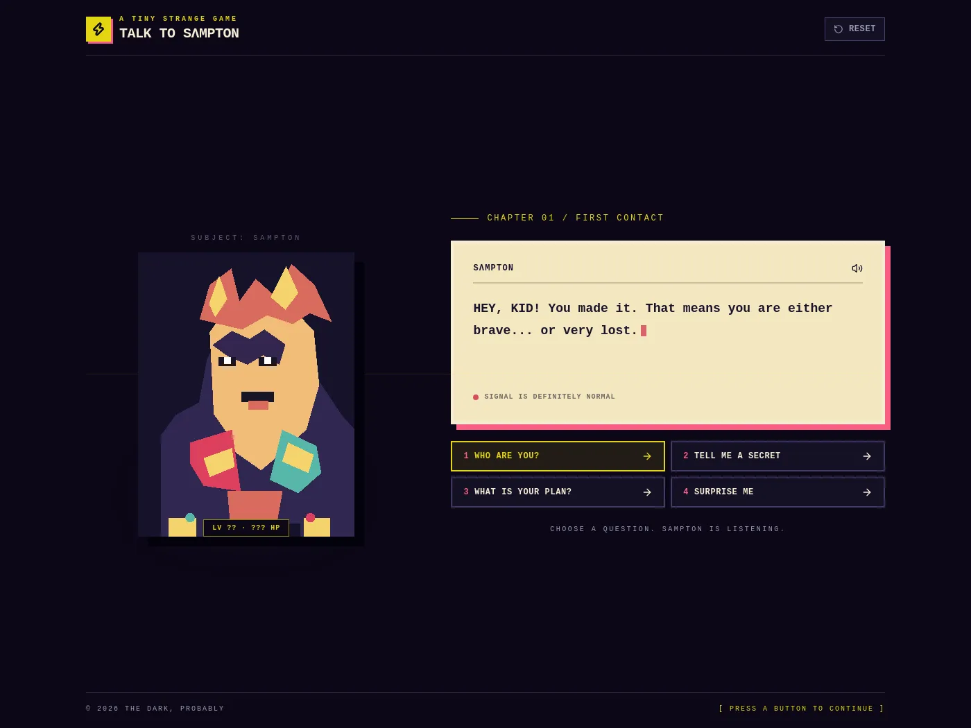 Talk to Sampton Game