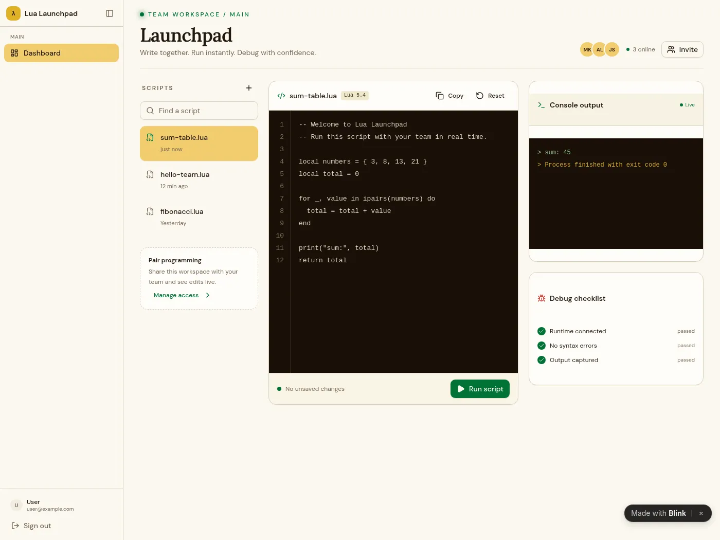LuaScript Launchpad