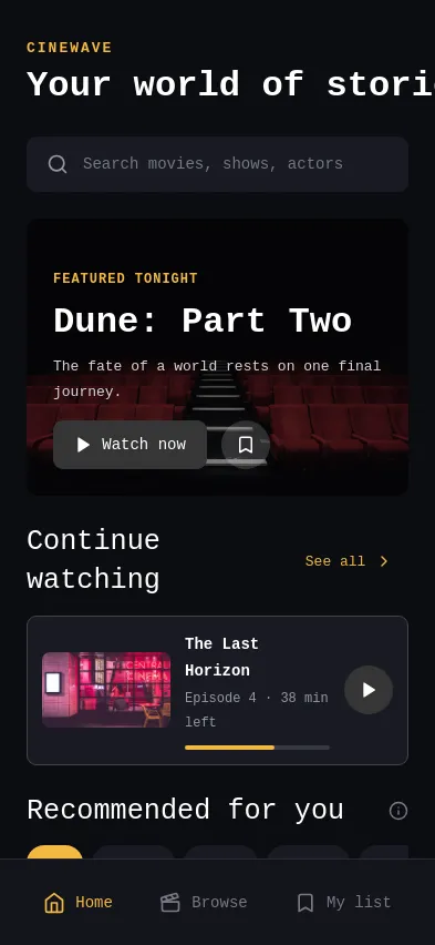 CineWave Streaming App