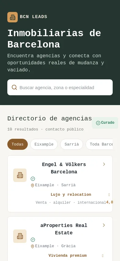 Barcelona Realty Leads App