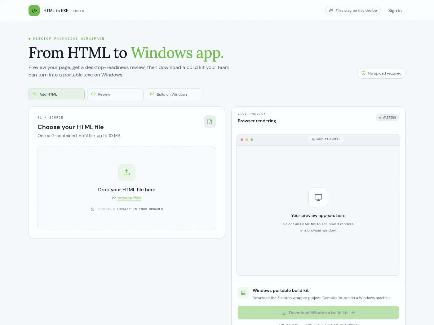 HTML to EXE Converter