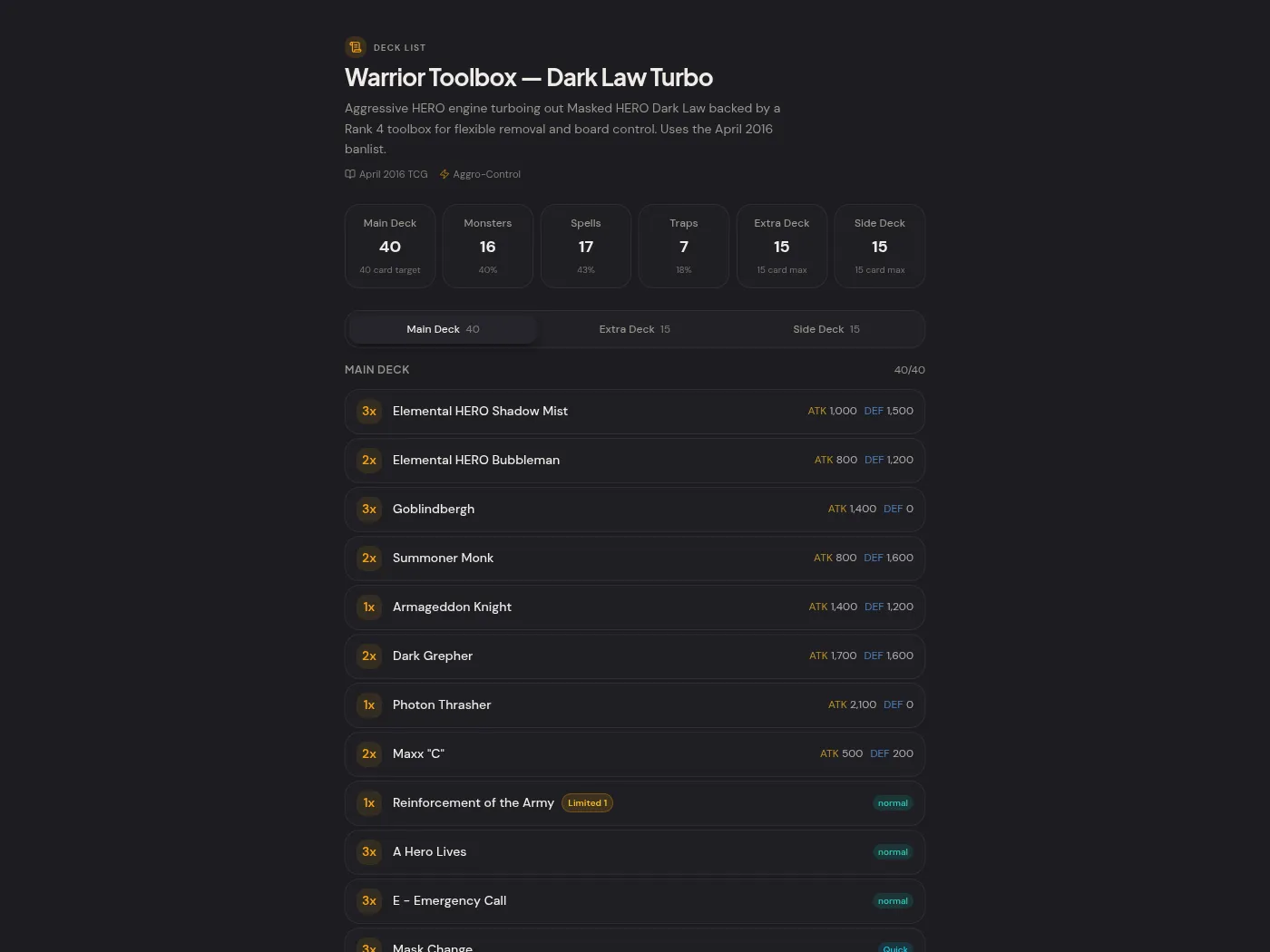 Warrior Deck Builder