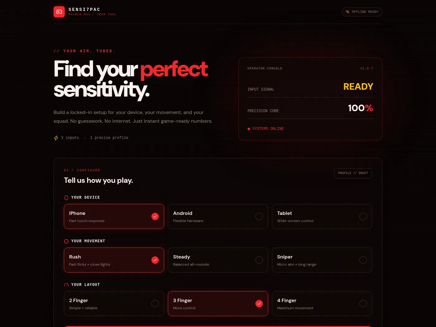 SENSI7PAC Sensitivity Generator