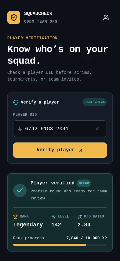 CODM Player Verifier