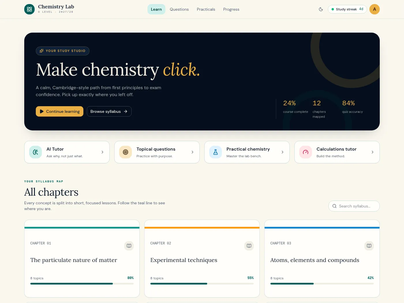 O Level Chem AI Tutor