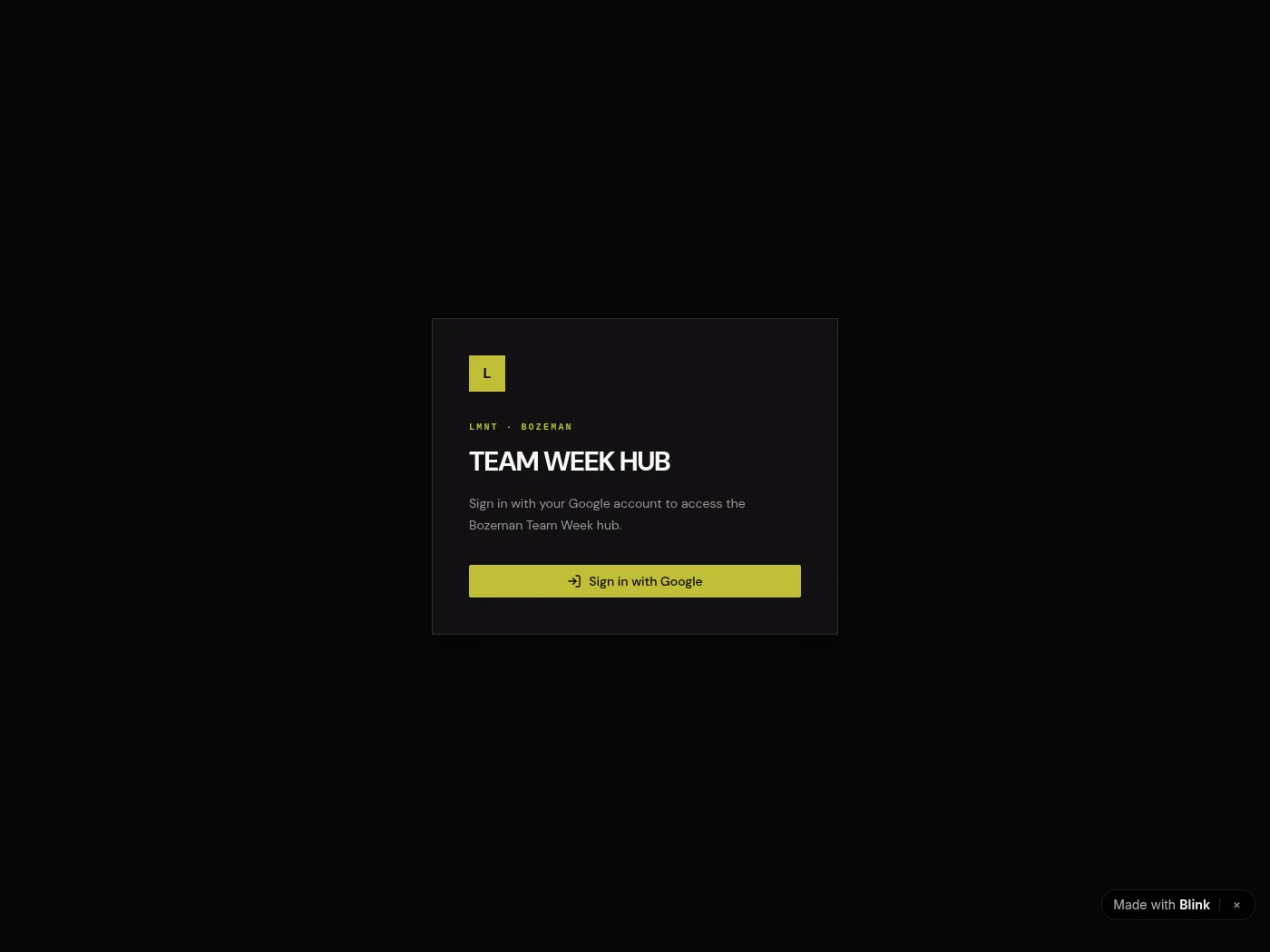 Bozeman Team Week Hub