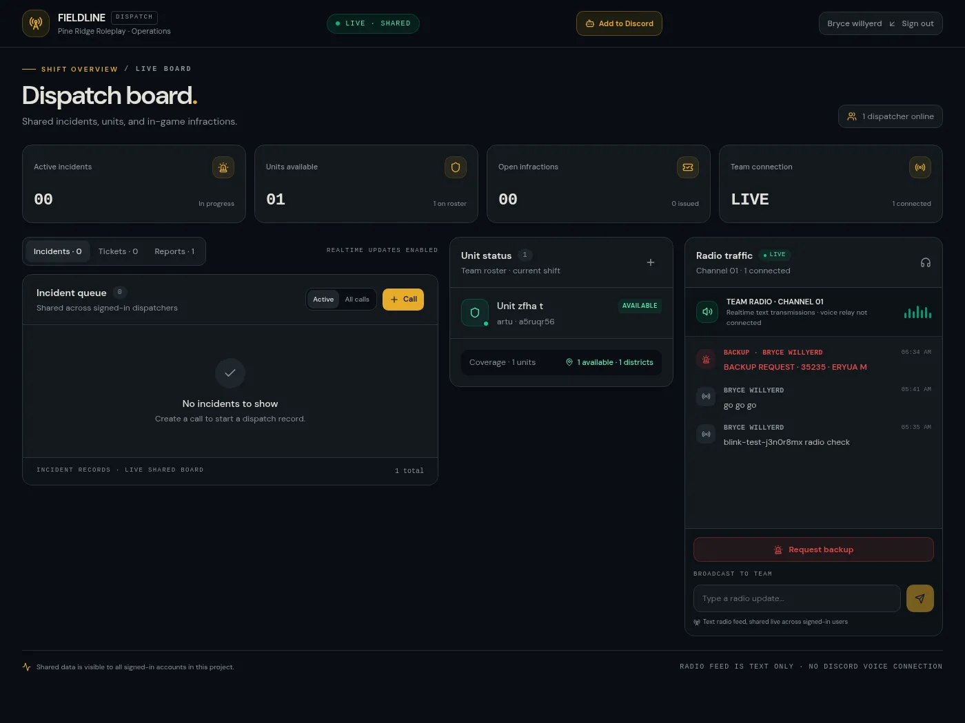 Roleplay Dispatch Bot