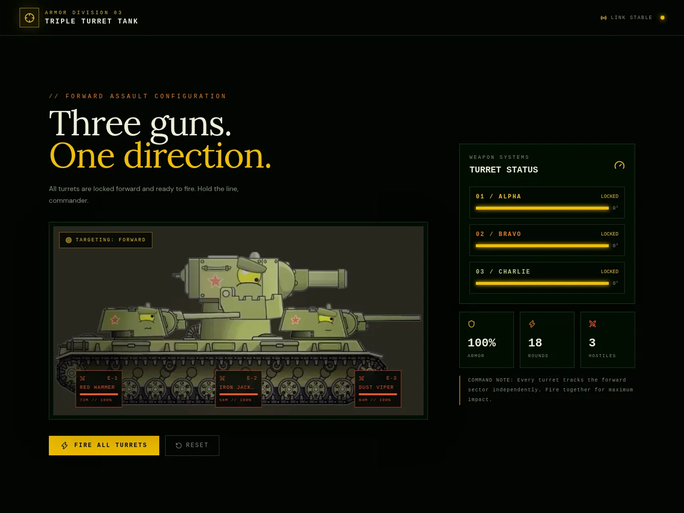 Triple Turret Tank