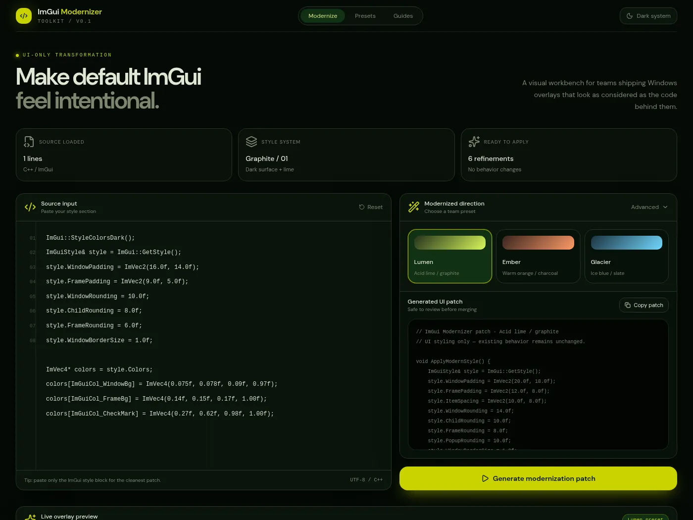 ImGui Modernizer