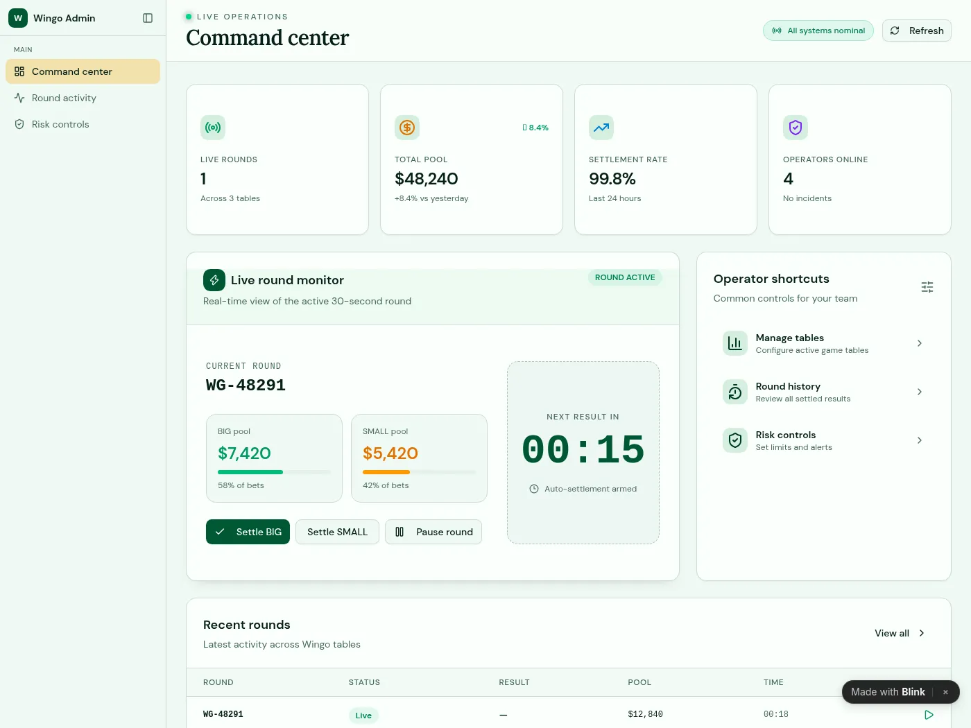 Wingo Admin Console