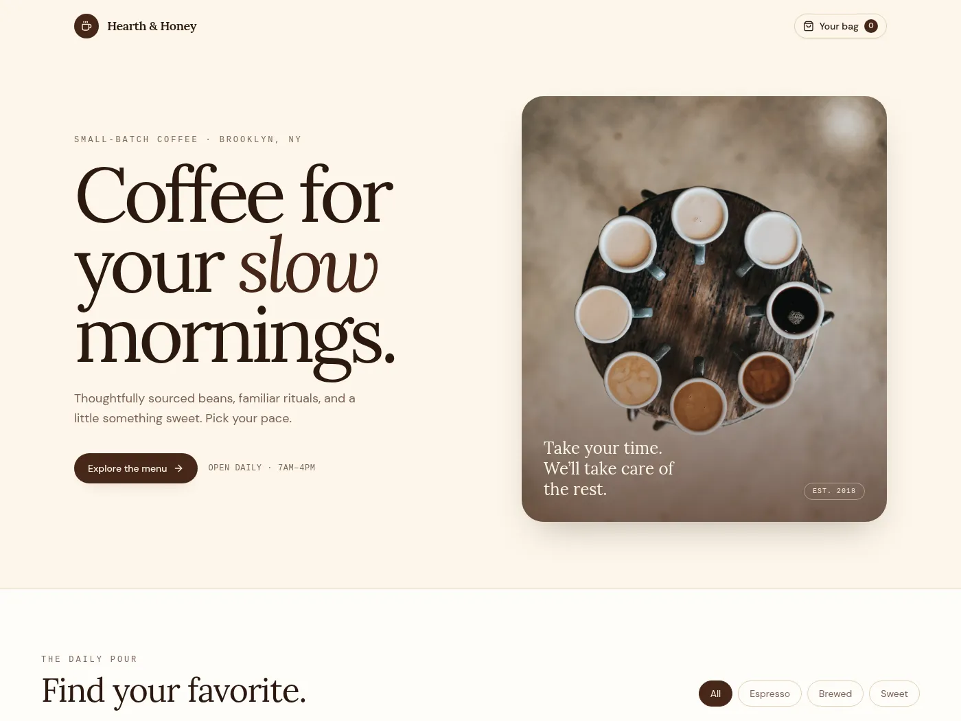Coffee Shop Catalog