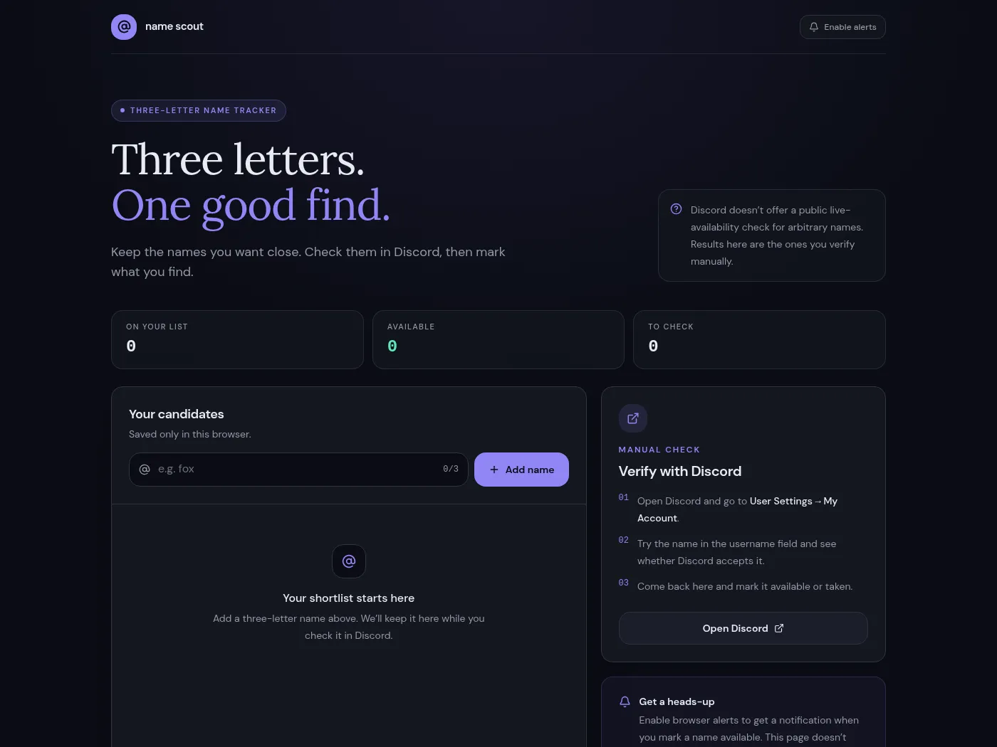Discord Name Checker