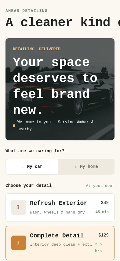 Ambar Detailing App