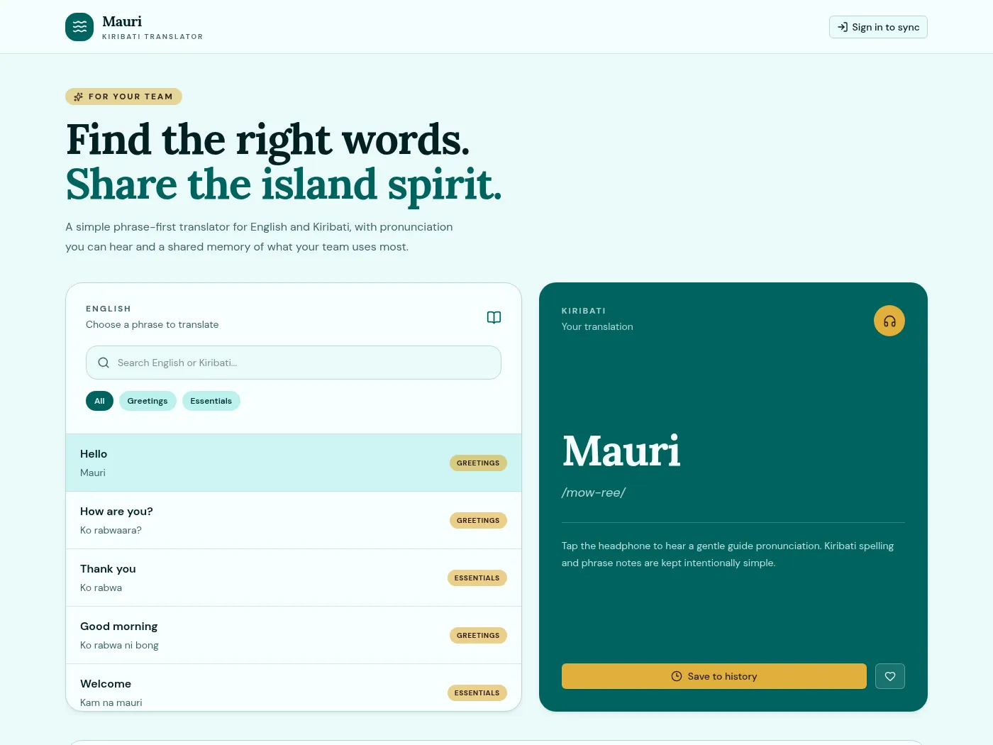 Kiribati Voice Translator