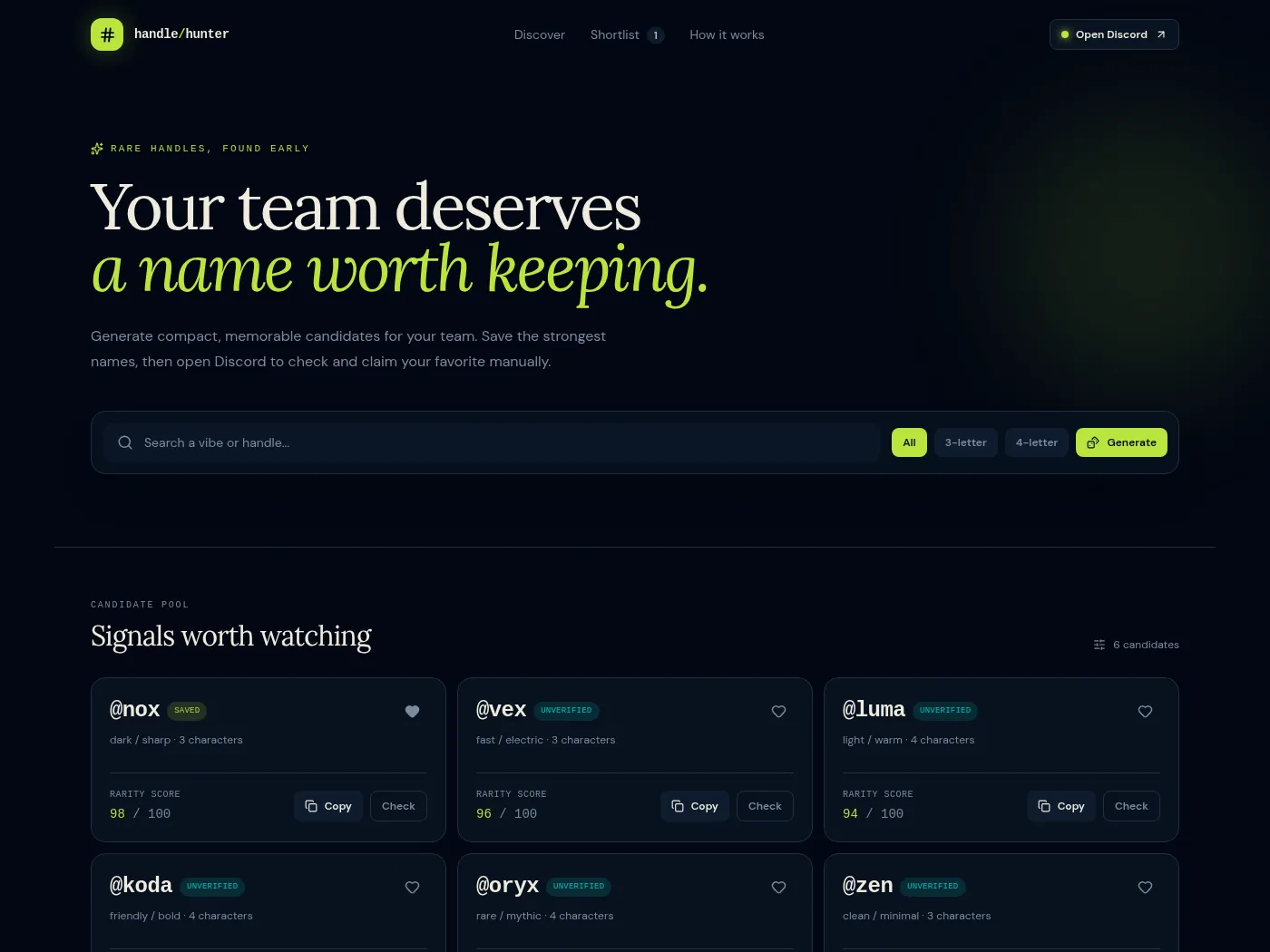 Discord Handle Hunter