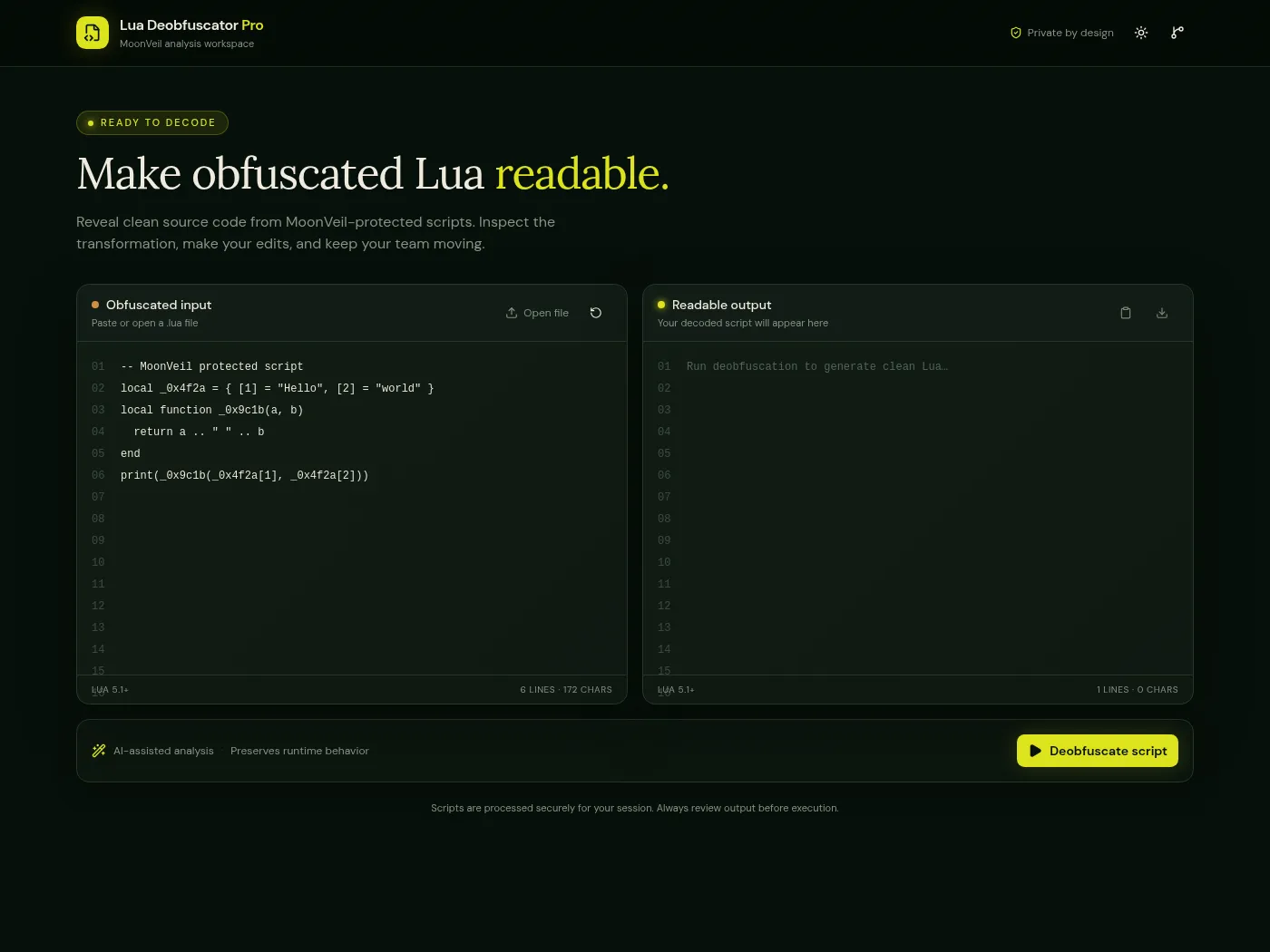 Lua Deobfuscator Pro