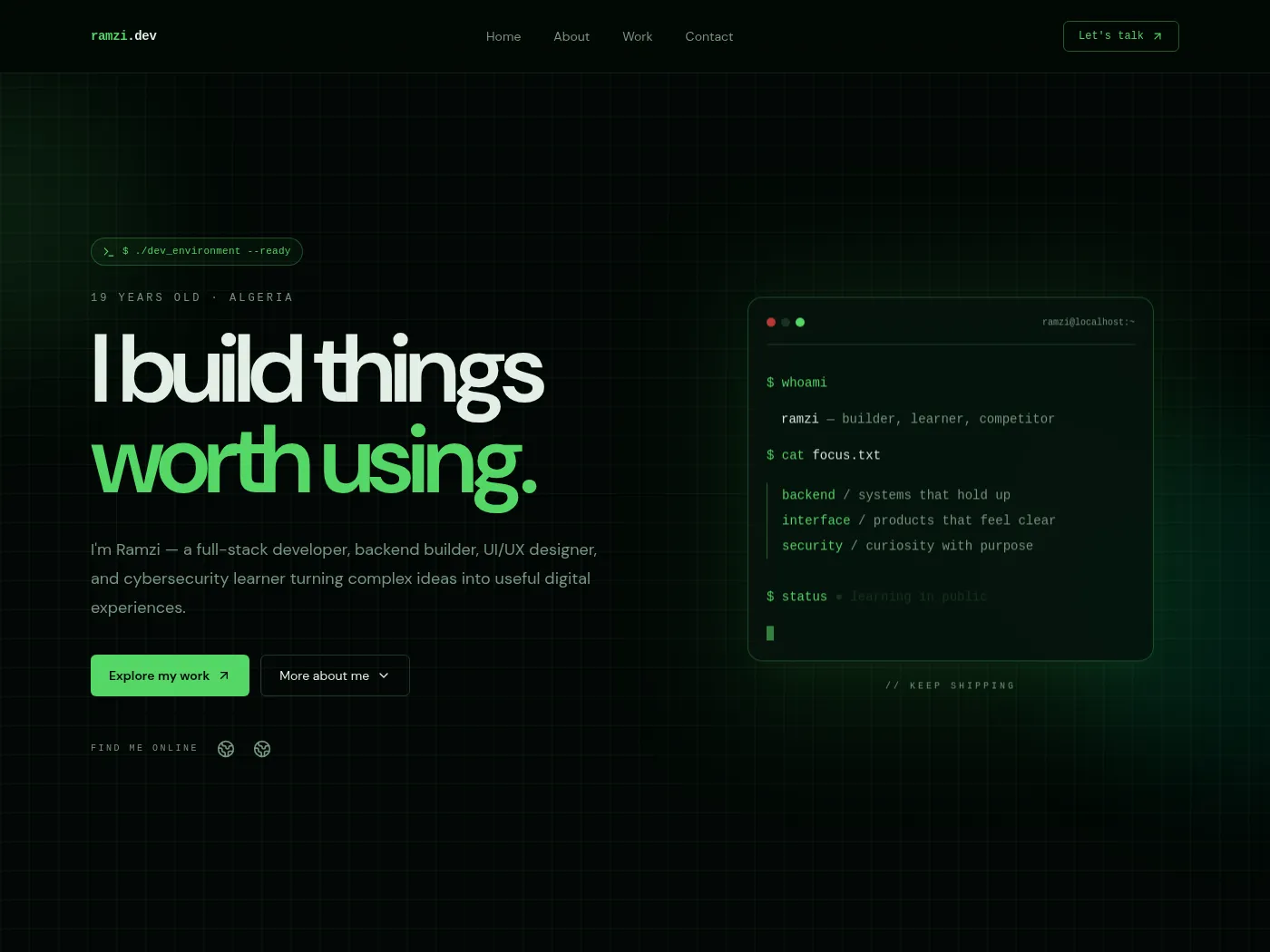 Ramzi Dev Portfolio