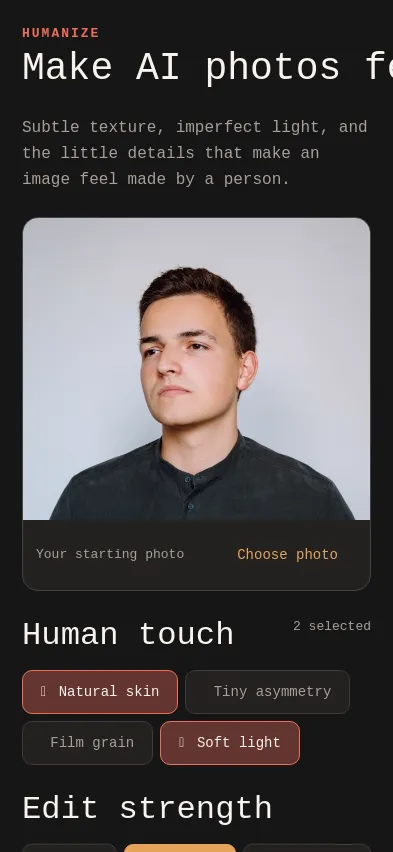 Humanizer AI Photo Editor