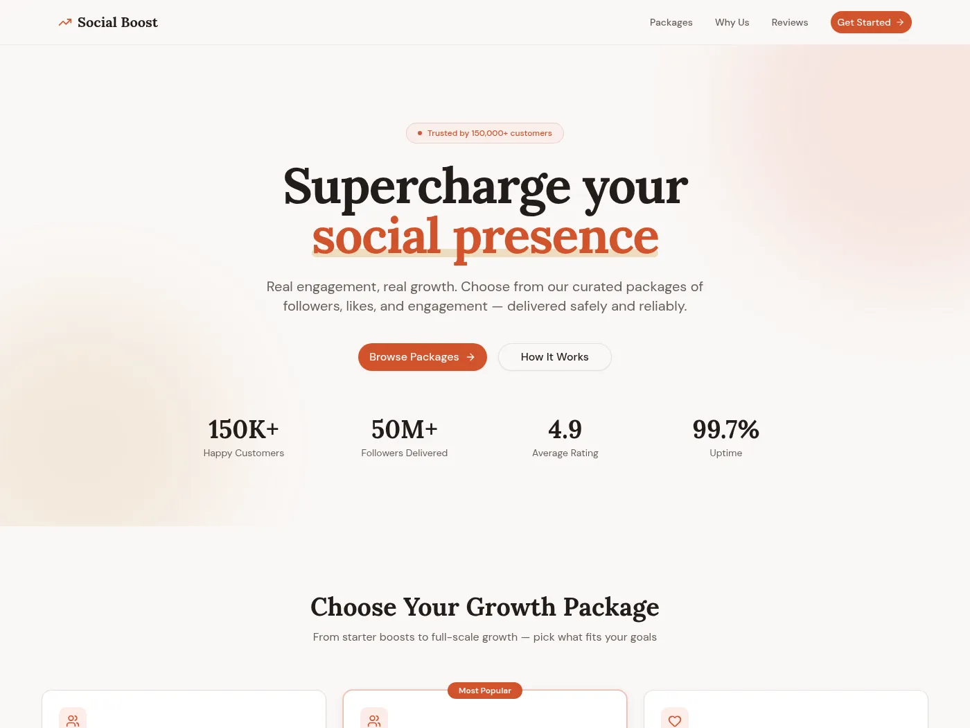 Social Boost Website
