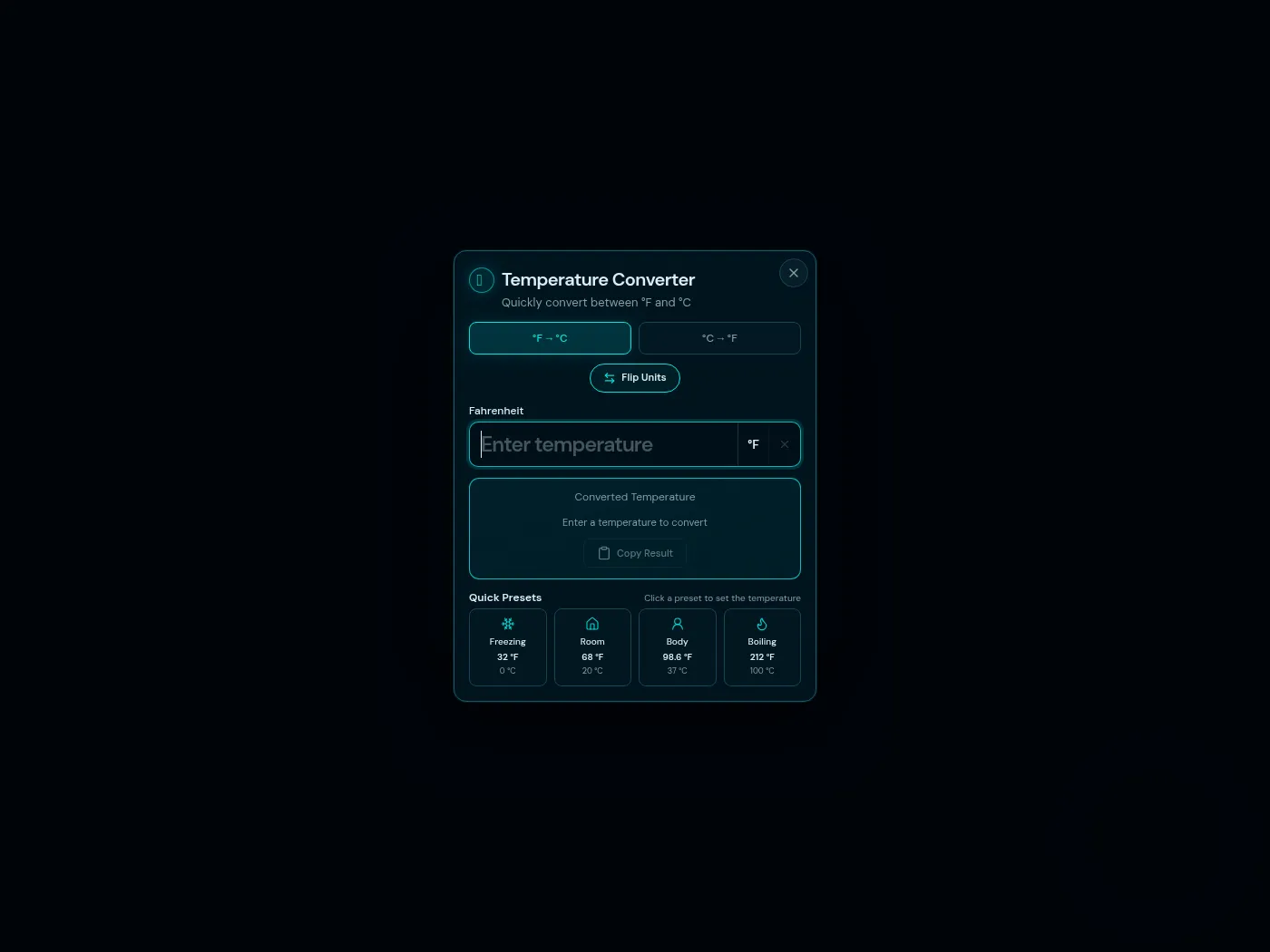 ThermoFlip Converter Modal