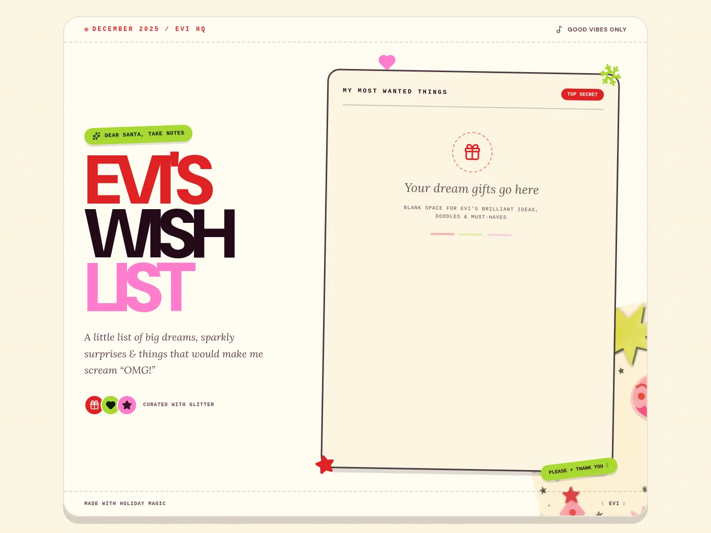 Evi's Funky Wishlist Slides
