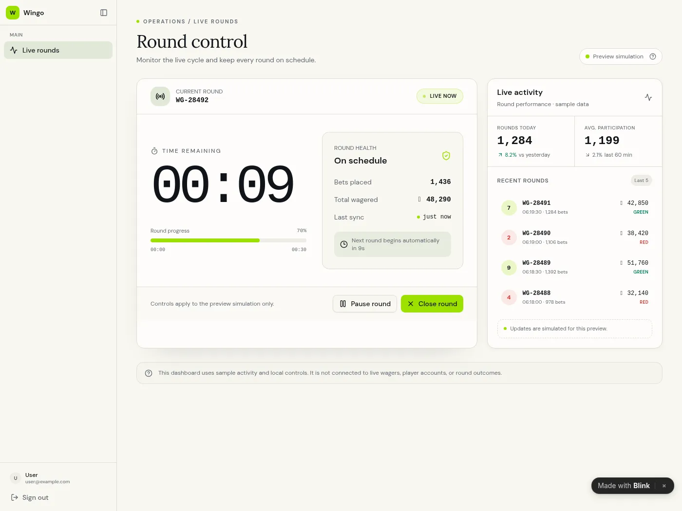Wingo Admin Dashboard