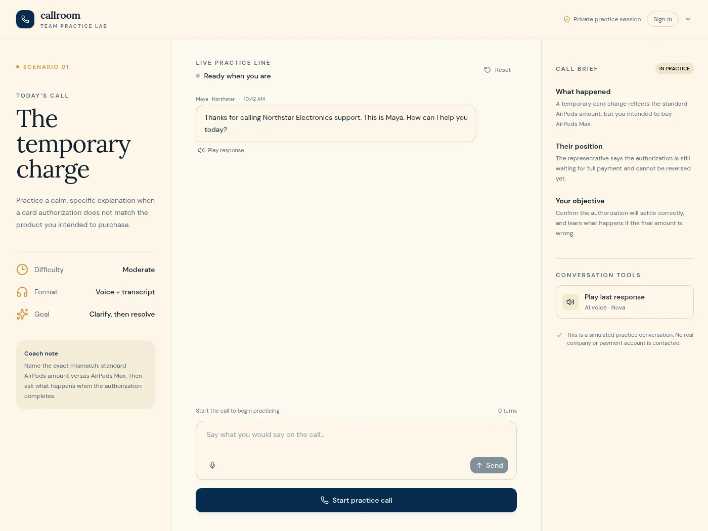 AI Phone Call Simulator