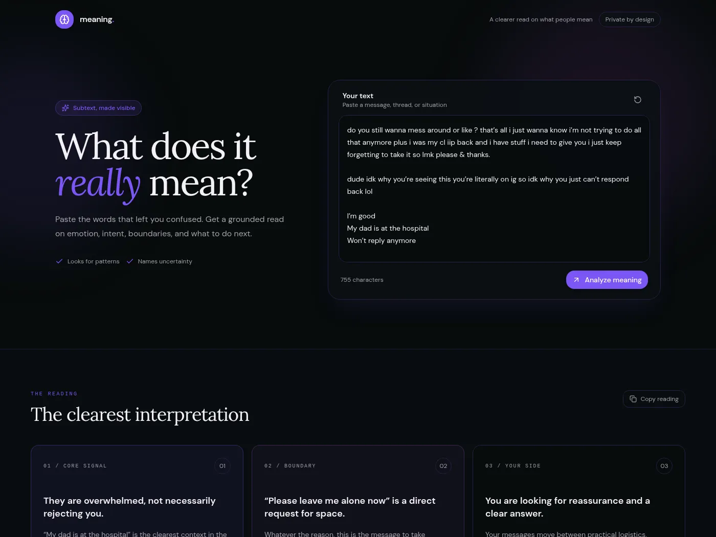 Meaning Analyzer