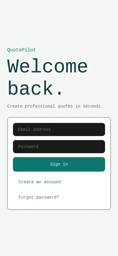 QuotePilot SaaS App